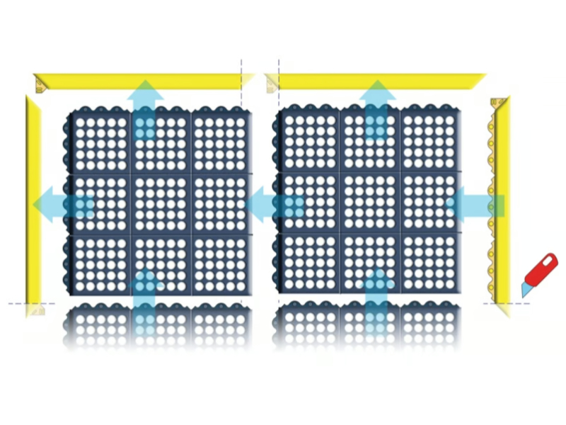 Notrax Cushion-Ease® Interlocking Anti-Fatigue Rubber Floor Mats 550 Series