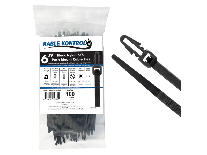 Push Mount Cable Zip Ties | UV Resistant | Kable Kontrol®
