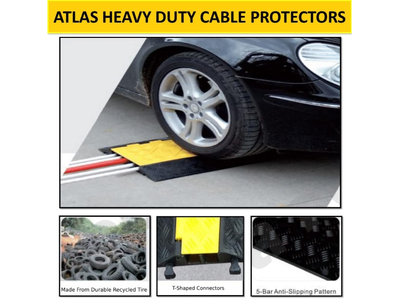 ATLAS® Cable Protector Ramp | Heavy-Duty Cable Protector | Rubber Cable ...