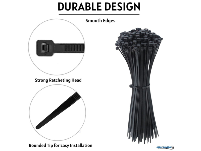 Black Zip Ties | UV Resistant & Heavy Duty Cable Ties | Kable Kontrol®