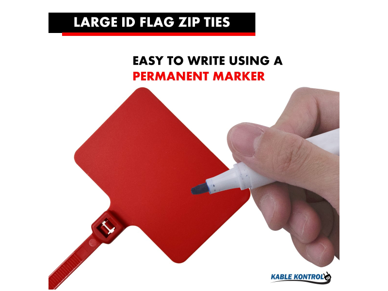 Kable Kontrol® Large ID Flag Cable Zip Ties