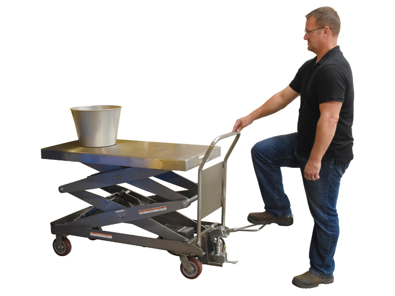 Vestil® Partially Stainless Steel Hydraulic Lift Carts
