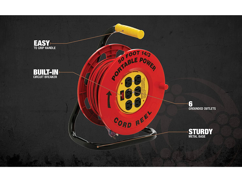Designers Edge Power Stations Retractable Cord Reel
