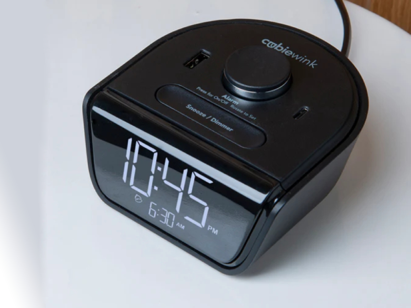 Brandstand® CubieWink® Desktop Mini Charging Alarm Clock With USB C