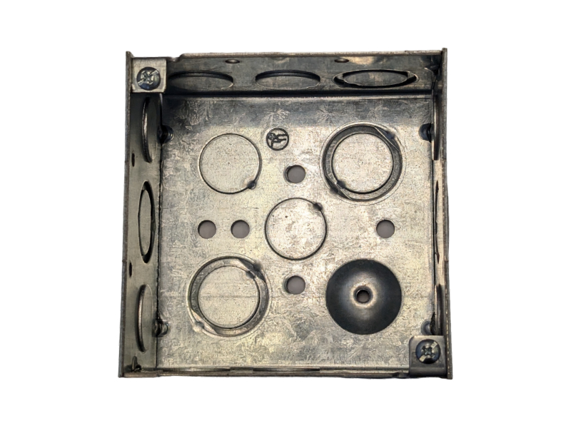 EMT Electrical Box - Square - Metal - Deep - 2 Gang - 4" W x 4" H x 2-1 ...