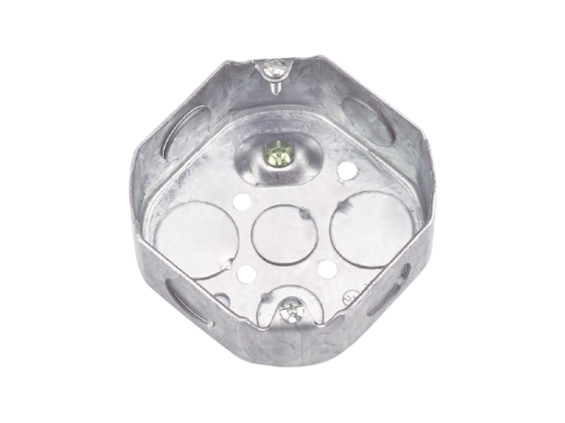 EMT Electrical Box - Octagon - Metal - Shallow - 2 Gang - 4" W x 4" H x ...