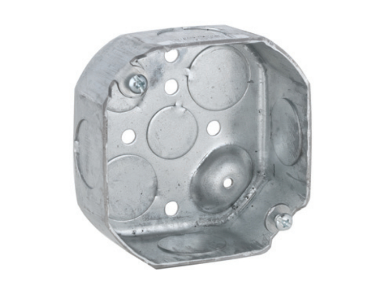 EMT Electrical Box - Octagon - Metal - Shallow - 2 Gang - 4" W x 4" H x ...