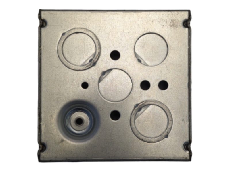 EMT Electrical Box - Square - Metal - Shallow - 2 Gang - 4" W x 4" H x ...