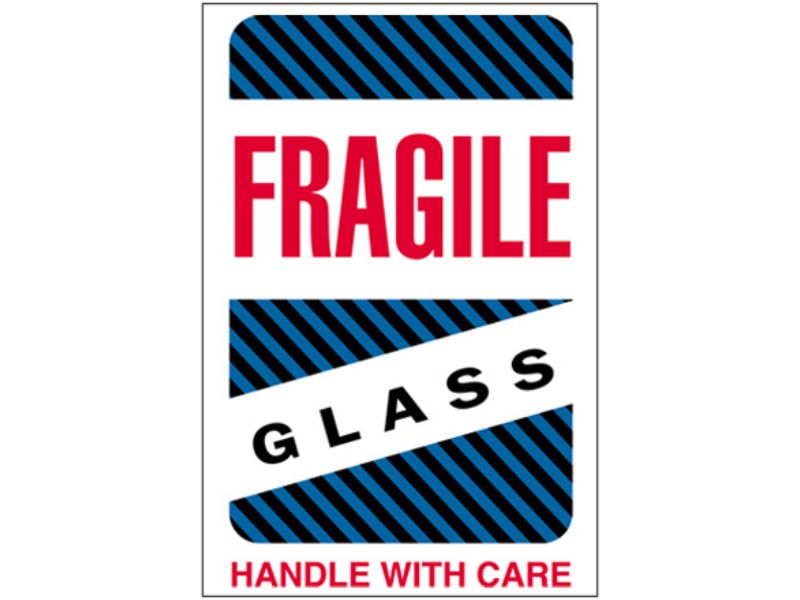 Fragile - Glass - Handle With Care Labels