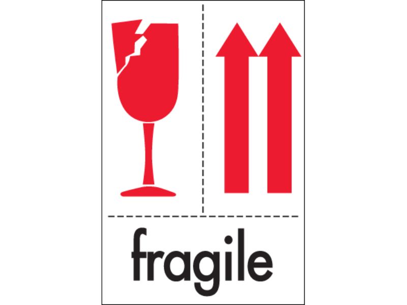 Fragile - Two Red Arrows Labels