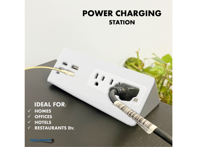 Kable Kontrol™ Desktop & Bedside Power Strip with USB C Port