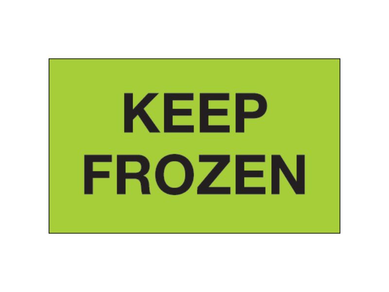 Keep Frozen Fluorescent Green Labels