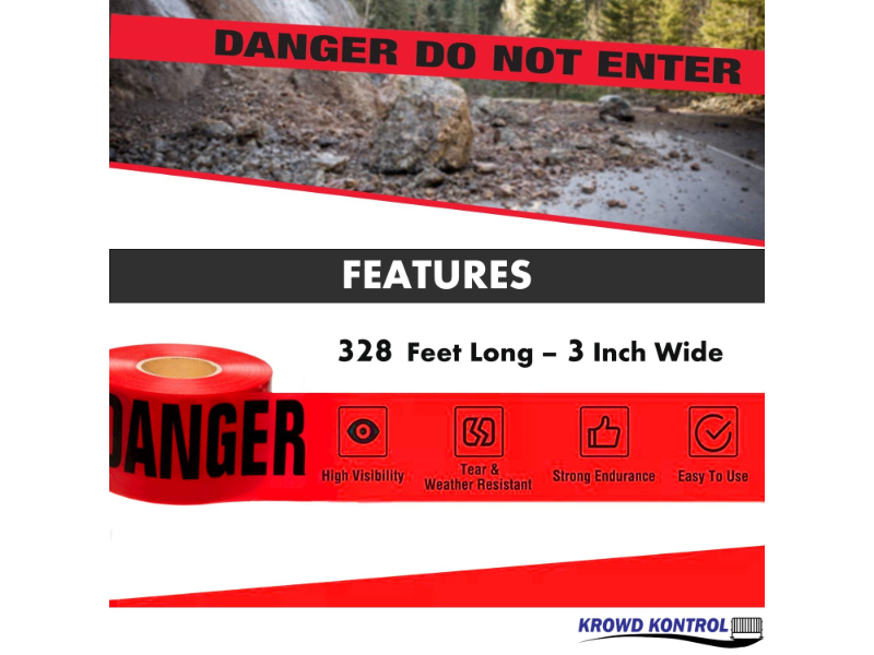 3" Wide Caution & Danger Do Not Enter Tape | Warning Tape
