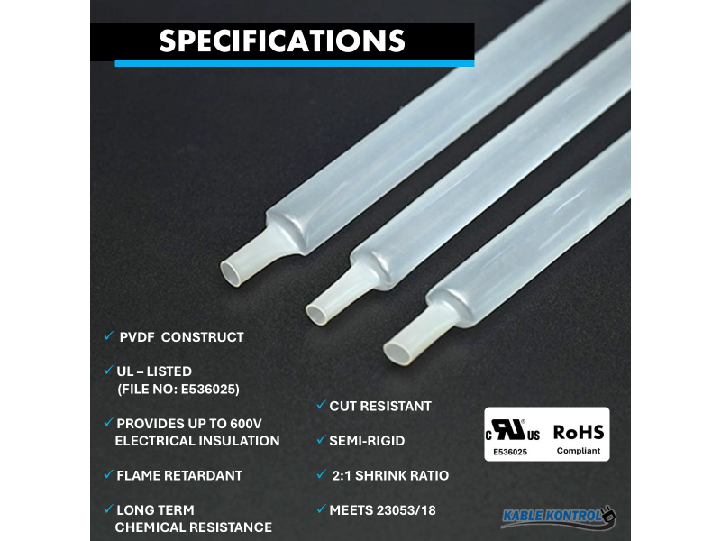 Kynar Heat Shrink Tubing | PVDF Electrical Shrink Tube | Kable Kontrol®