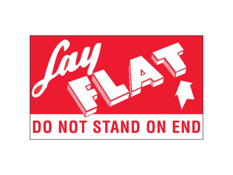 Lay Flat - Do Not Stand On End Labels