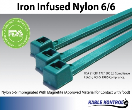Act Metal Detectable Cable ties | Teal | FDA Approved
