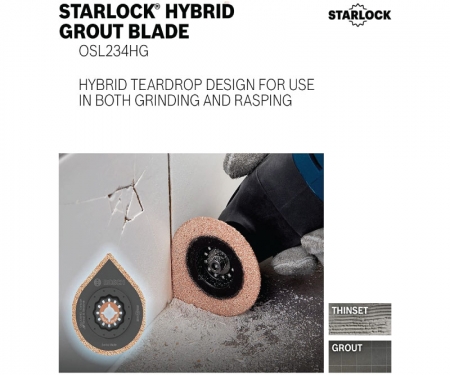 BOSCH Starlock Oscillating Multi Tool Hybrid Grout Blade 2 3 4 Inch