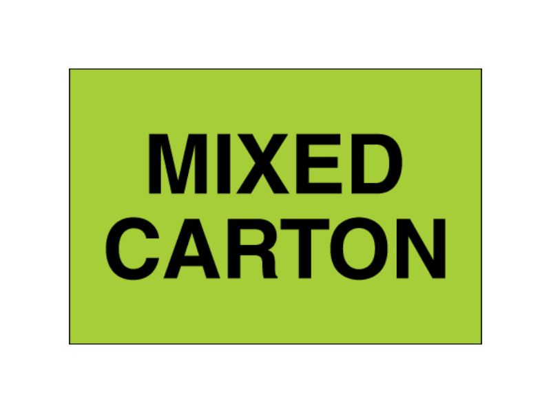 Mixed Carton Fluorescent Green Labels