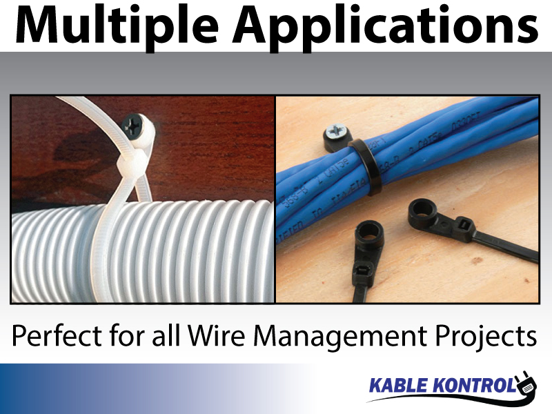 Nylon Screw Mount Cable Ties | Zip Ties With Screw Hole