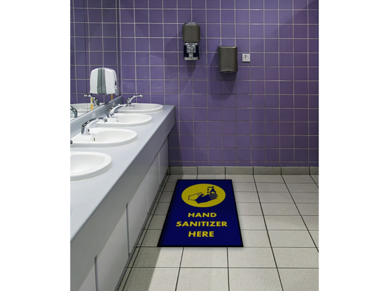 Notrax Social Distance Hand Sanitizer Here Entry Floor Mats 194HH Series