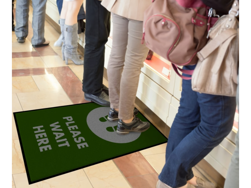 Notrax Please Wait Here Entry Floor Mats With Symbol 194WH Series