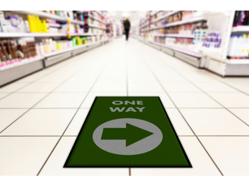 Notrax Social Distance One Way Right Arrow Entry Floor Mats 194AR Series