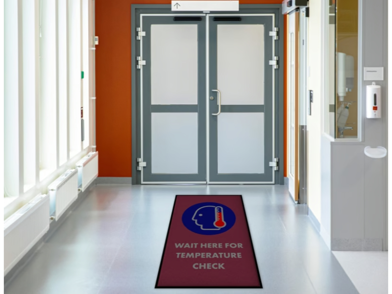 Notrax Wait Here for Temperature Check Entry Floor Mats with Symbol ...