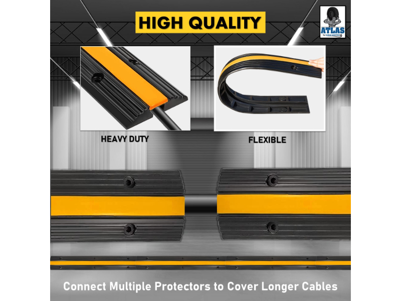 Atlas Safety Stripe Drop Over Rubber Cable Protector