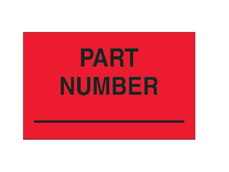 Part Number Fluorescent Red Labels