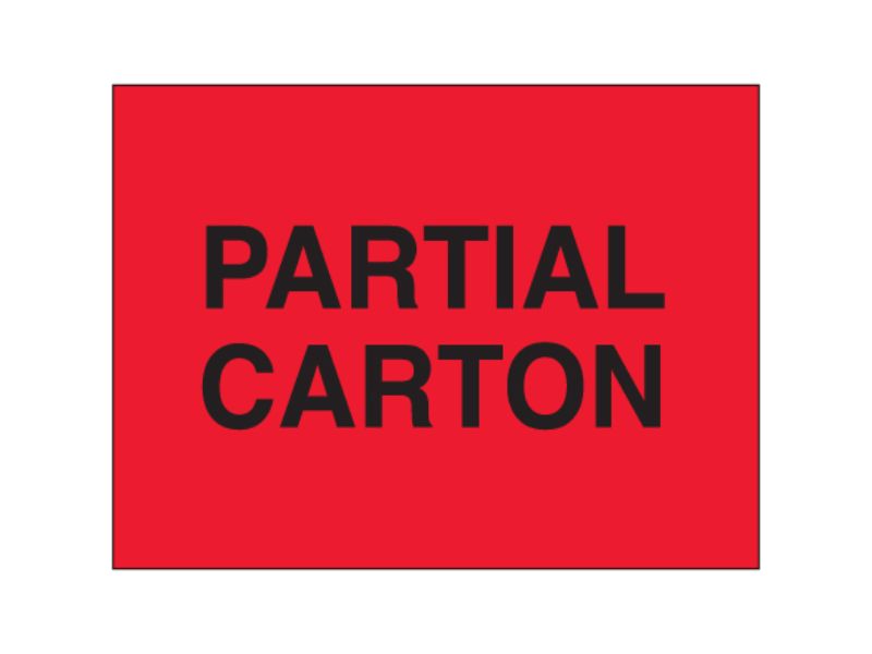 Partial Carton Fluorescent Red Labels