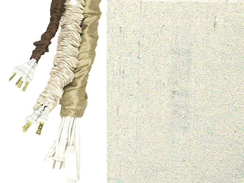 Lamp Fabric Cord Covers Fabric Cord Cover White ELFCAB 2 Packs