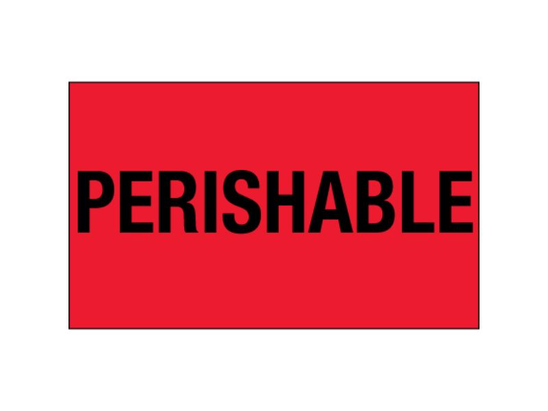 Perishable Fluorescent Red Labels