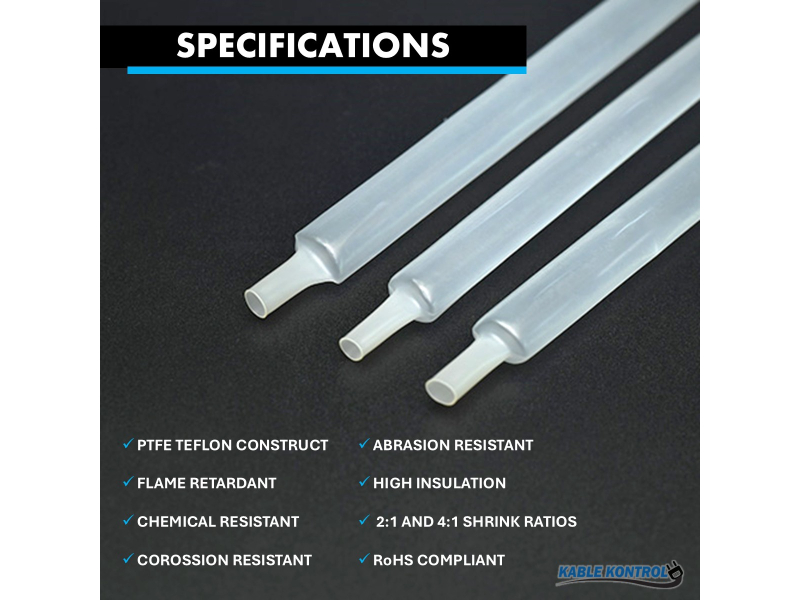 PTFE Teflon Heat Shrink Tubing 4:1