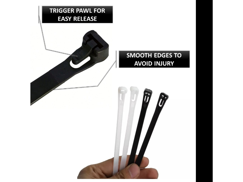 Reusable Zip Ties | Trigger Releasable Cable Ties | Quick Release Cord ...