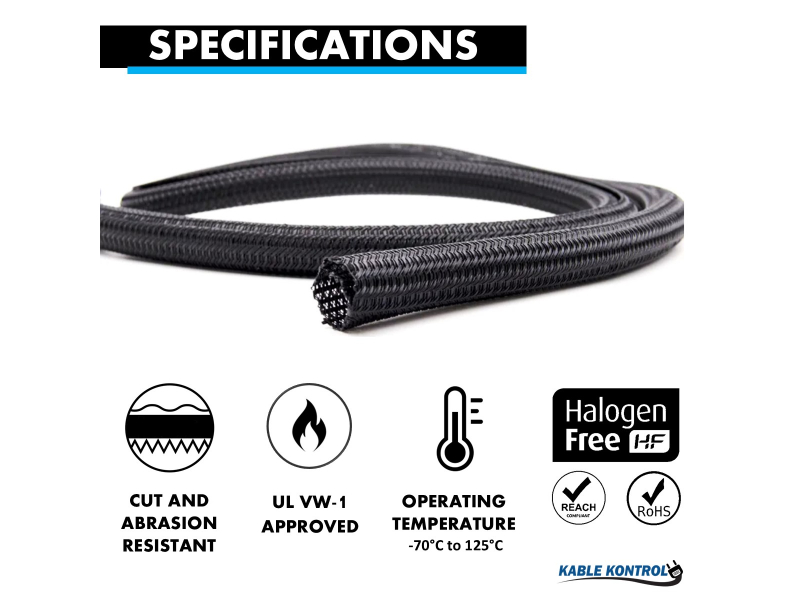 Side Entry Wrap Around Braided Sleeving | Flexible Cable Sleeve