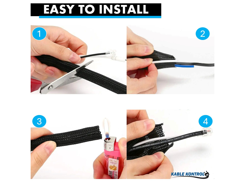 Side Entry Wrap Around Braided Sleeving | Flexible Cable Sleeve