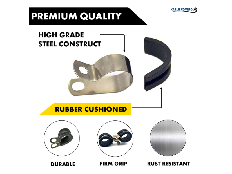 Zinc Plated Steel Cable Clamps | Rubber Insulated Metal Clamps