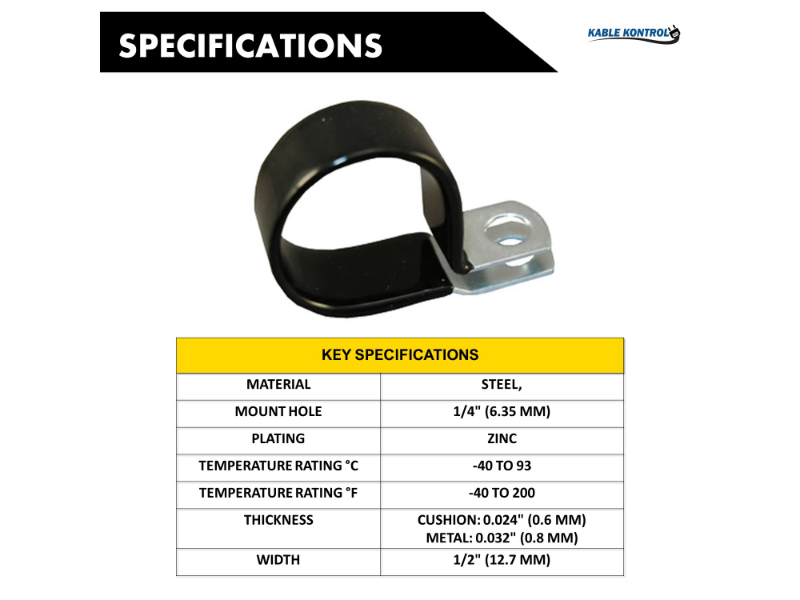 Steel Cable Clamps - Vinyl Insulated