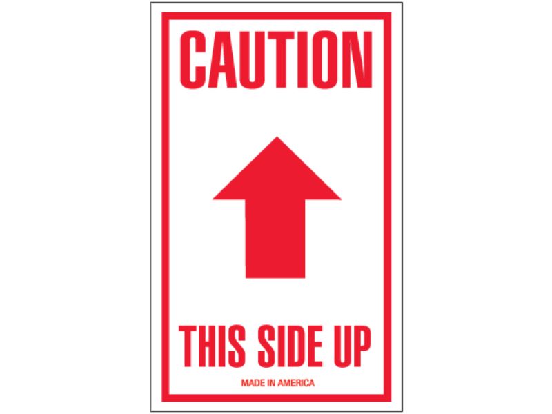 Caution - This Side Up Arrow Labels