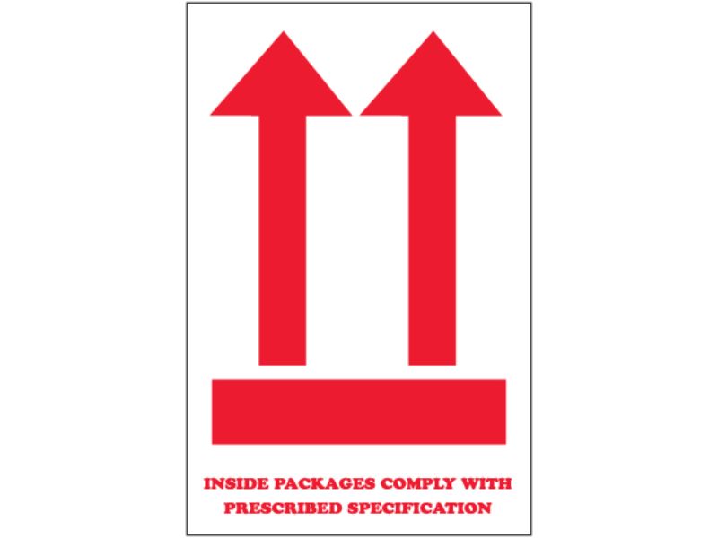 Inside Packages Comply Arrow Labels
