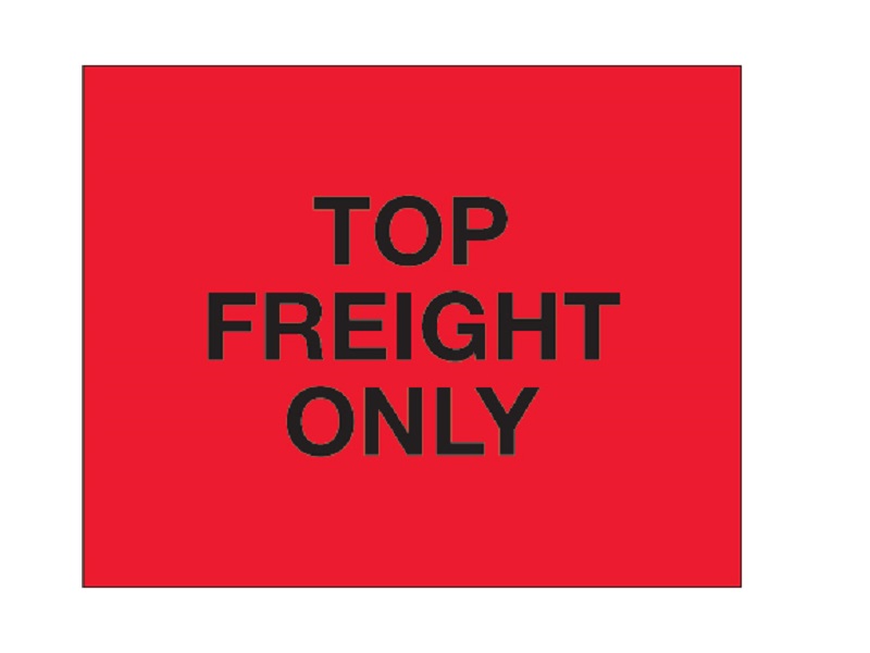Top Load Freight Only Fluorescent Red Labels