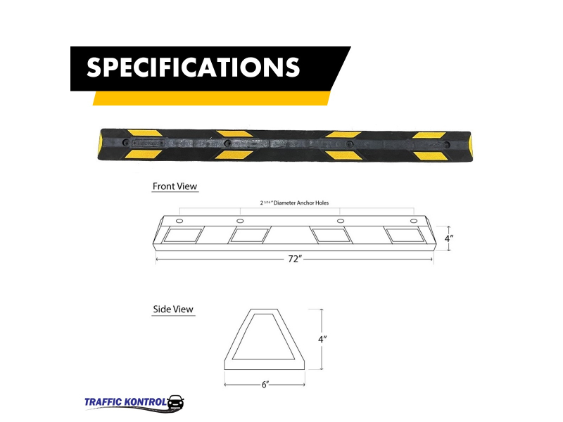 Traffic Kontrol Rubber Parking Wheel Stop Block Curb